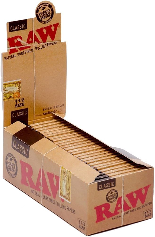 RAW CLASSIC 1 1/2 SIZE 25 PACKS/BOX 33 LEAVES/PACK 78439 – Valley México