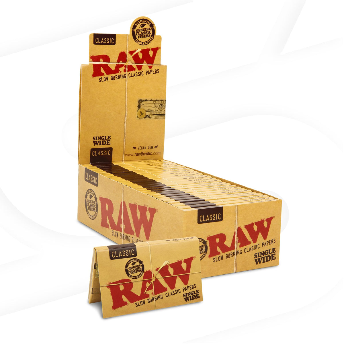 RAW CLASSIC SINGLE WIDE 25 PACKS/BOX 100 LEAVES/PACK 74240 – Valley México