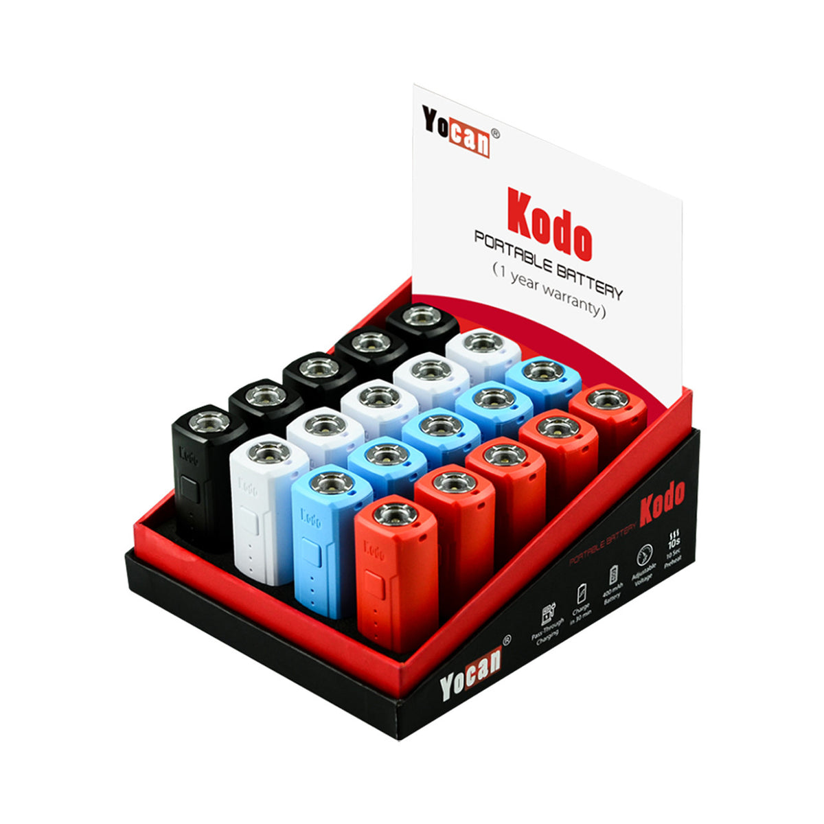 YOCAN KODO PORTABLE BATTERY 20/DISPLAY BLACK New Barcode – Valley México