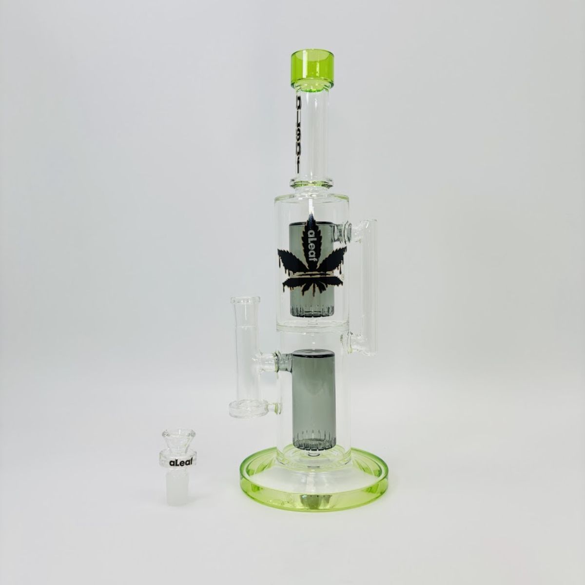 ALEAF WATERPIPE 14.6" THE DOUBLE RIPPLE,DOUBLE CAN PERC TUBE (AL6186 ...