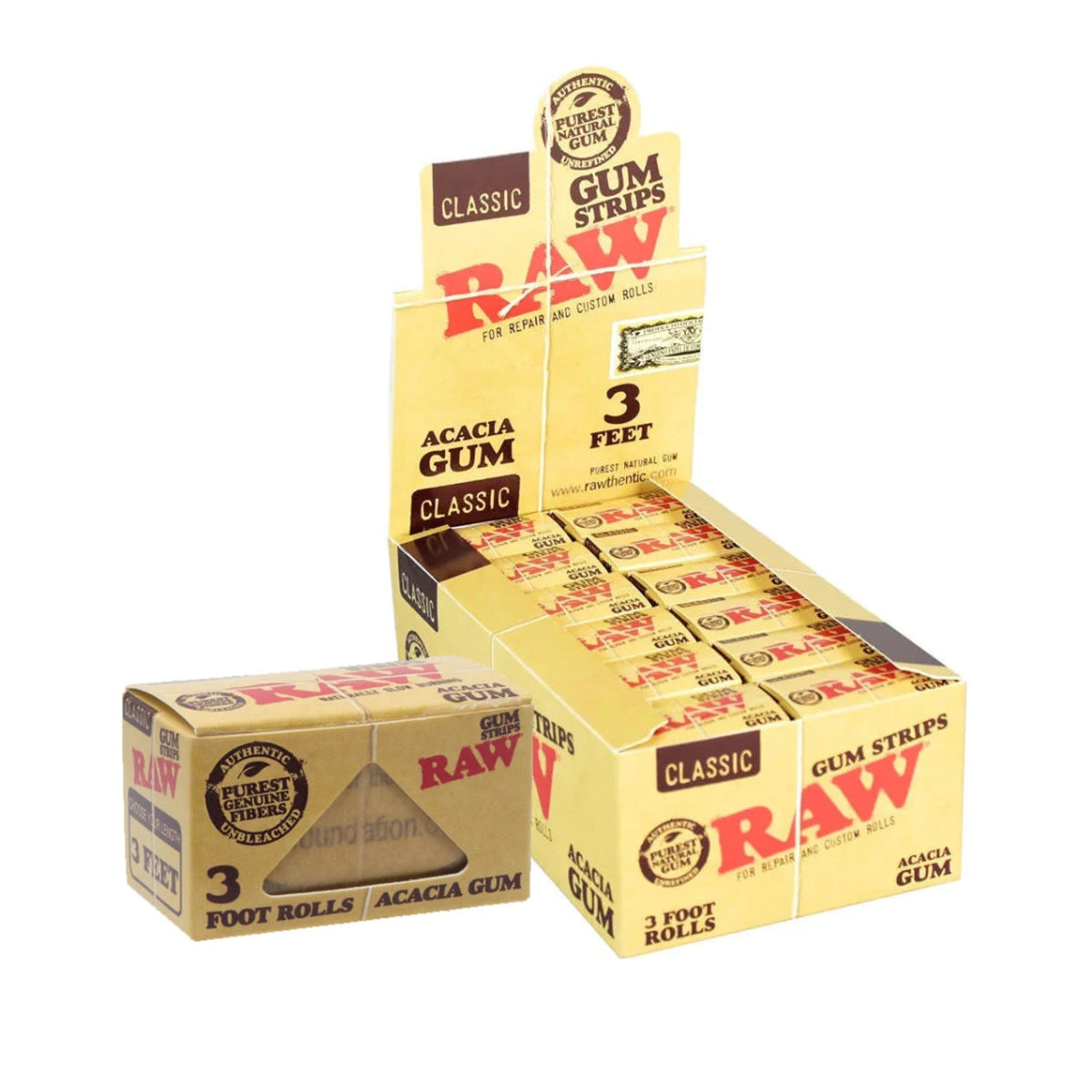RAW CLASSIC GUM STRIPS 3FEET/ROLL 24CT/BOX ACACIA GUM 52290 – Valley México