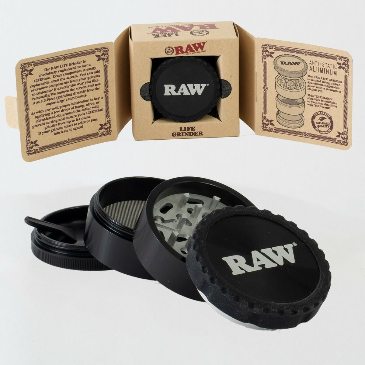 RAW LIFE MODULAR REBUIDABLE GRINDER BLACK – Valley México